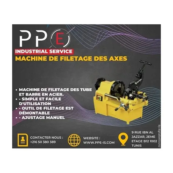Machine de filetage des axes acier Tunisie - PPE